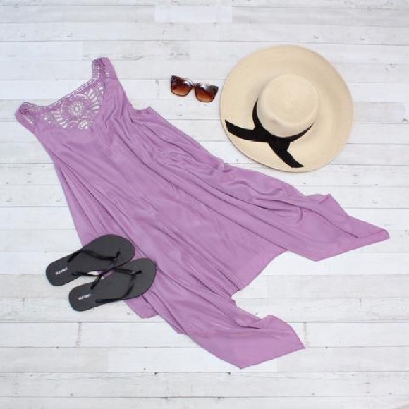 Dresses | Nwt Lavender Handkerchief Hem Crochet Sundress | Poshmark